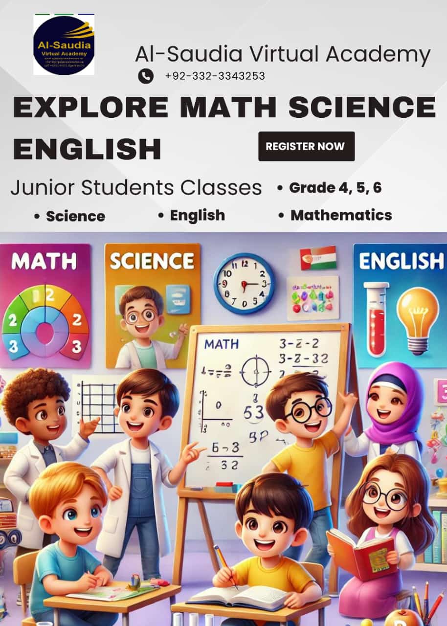 Explore Math, English, Science - Grade 1-6 Junior Students Classes